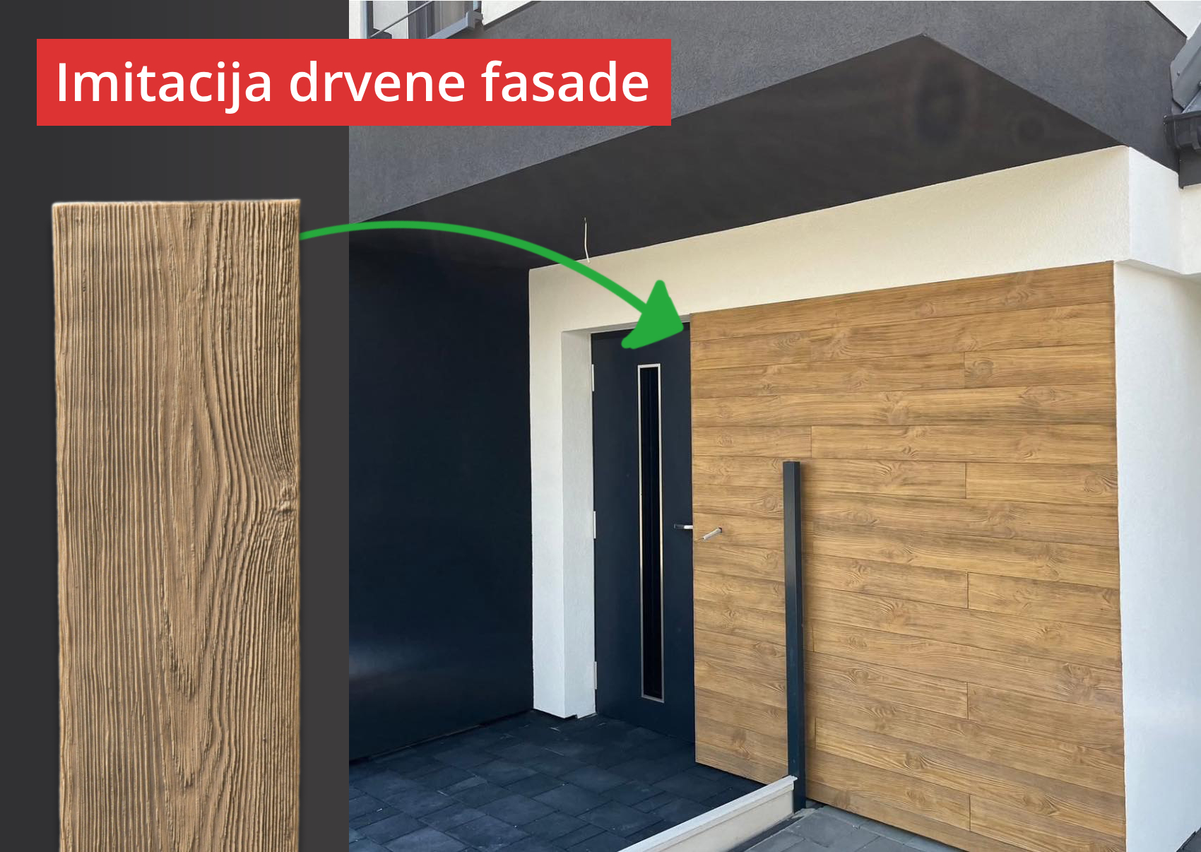 NAČIN POSTAVLJANJA: Fasadna dekoracija u roli imitacija drveta - DECO Adria