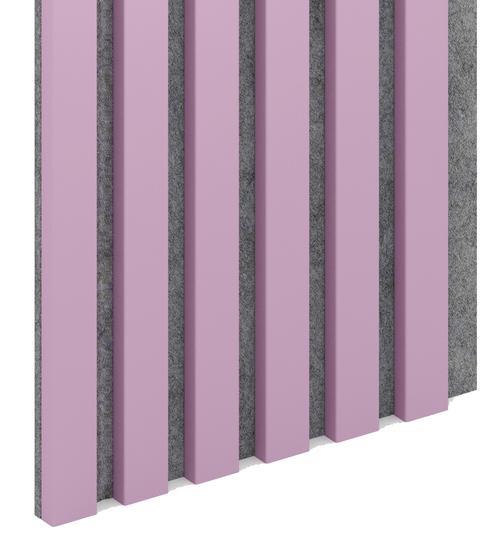 Akusztikus fa panelek, világos rózsaszín, 28x275cm (0.77 m²)